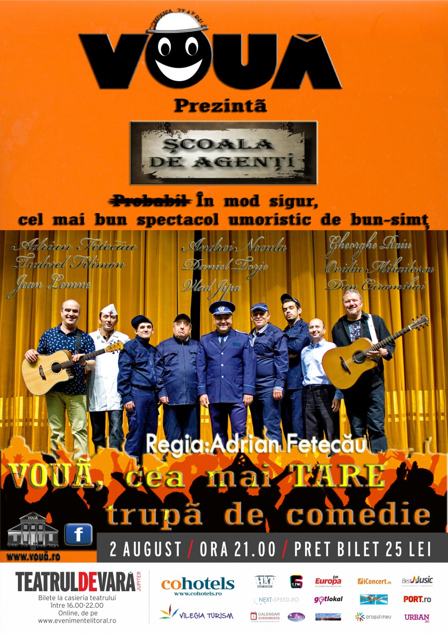 Grupul Vouă aduce Școala de Agenți la Teatrul de Vară Jupiter : Europa FM