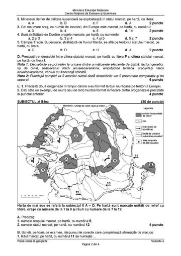 Bacalaureat 2017: Subiectele şi baremul de corectare la Geografie ...