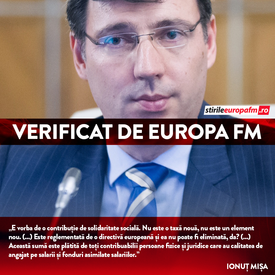 VERIFICAT DE EUROPA FM | Este sau nu taxa de solidaritate de 2% impusă ...