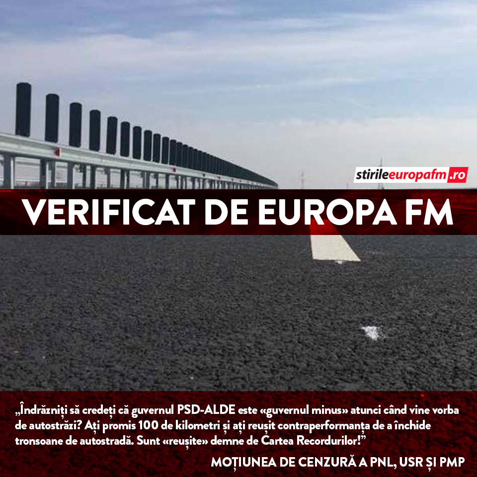 VERIFICAT DE EUROPA FM | Câți kilometri de autostradă s-au dus la capăt ...