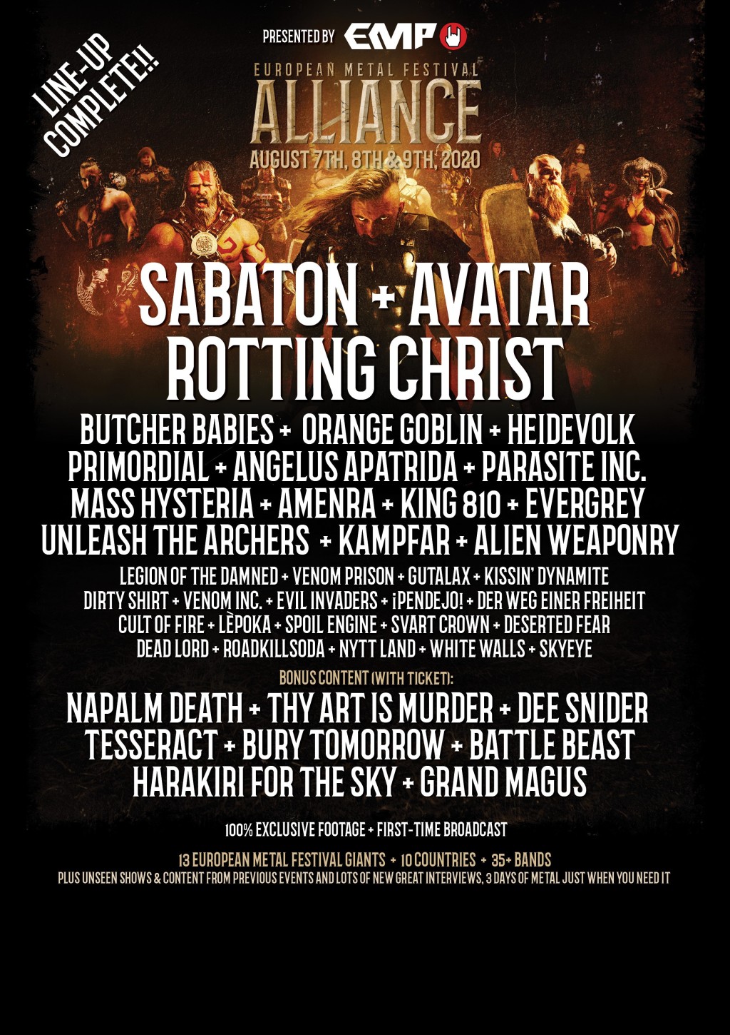 A fost anunțat line-up-ul European Metal Festival Alliance 2020 : Europa FM