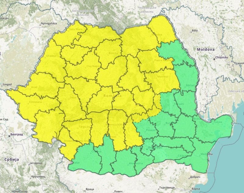 Cod galben, până la ora 23, de instabilitate atmosferică : Europa FM