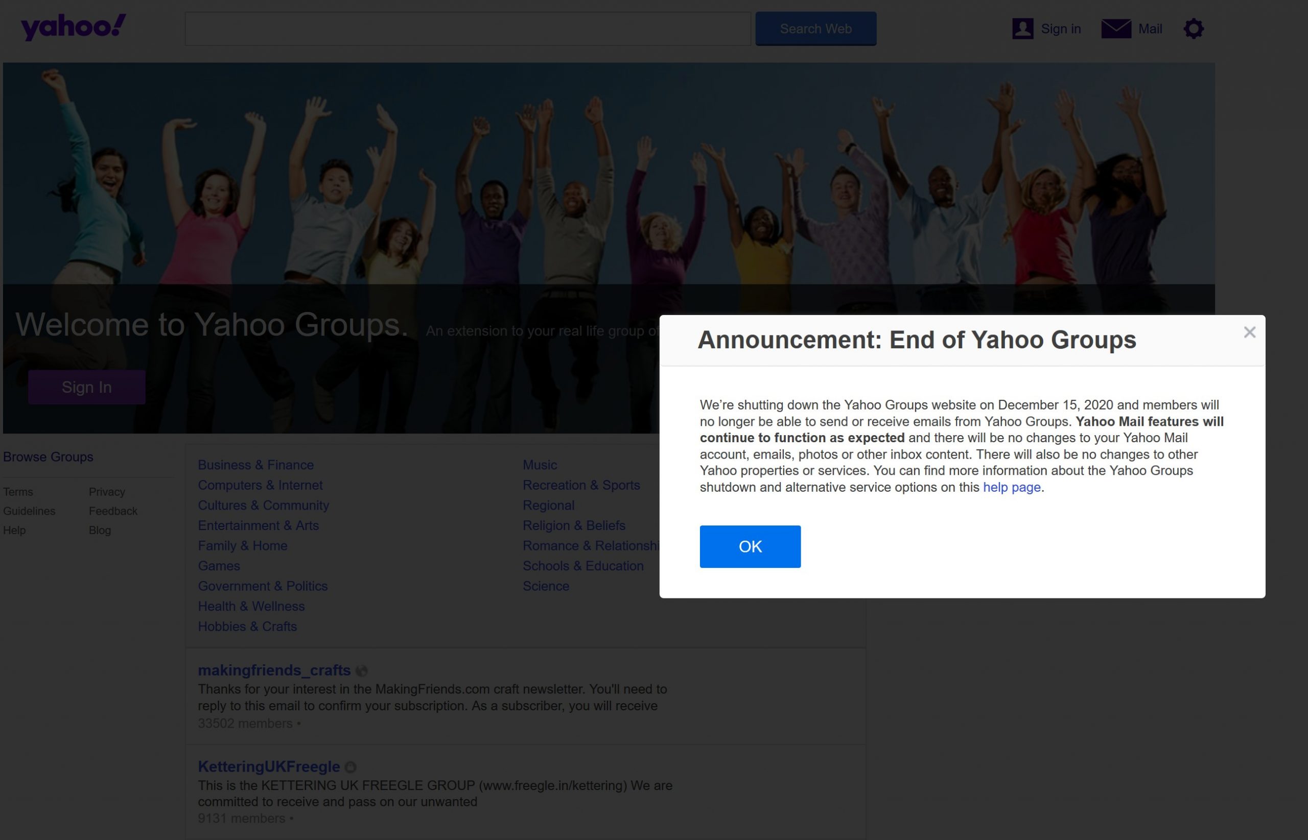 Yahoo Groups se închid oficial : Europa FM