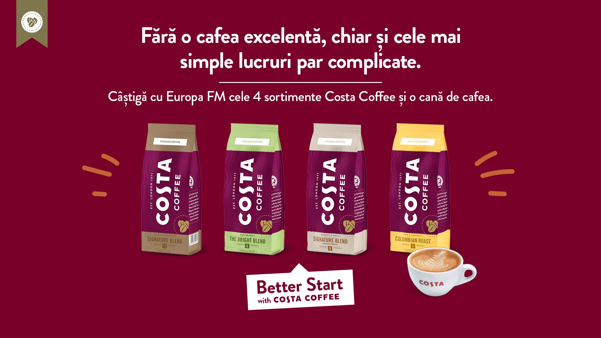 Costa Coffee îți dă cel mai bun start în Deșteptarea! : Europa FM