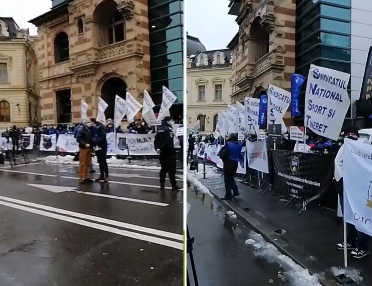 Protest în fața Ministerului Muncii față de plafonarea salariilor din ...
