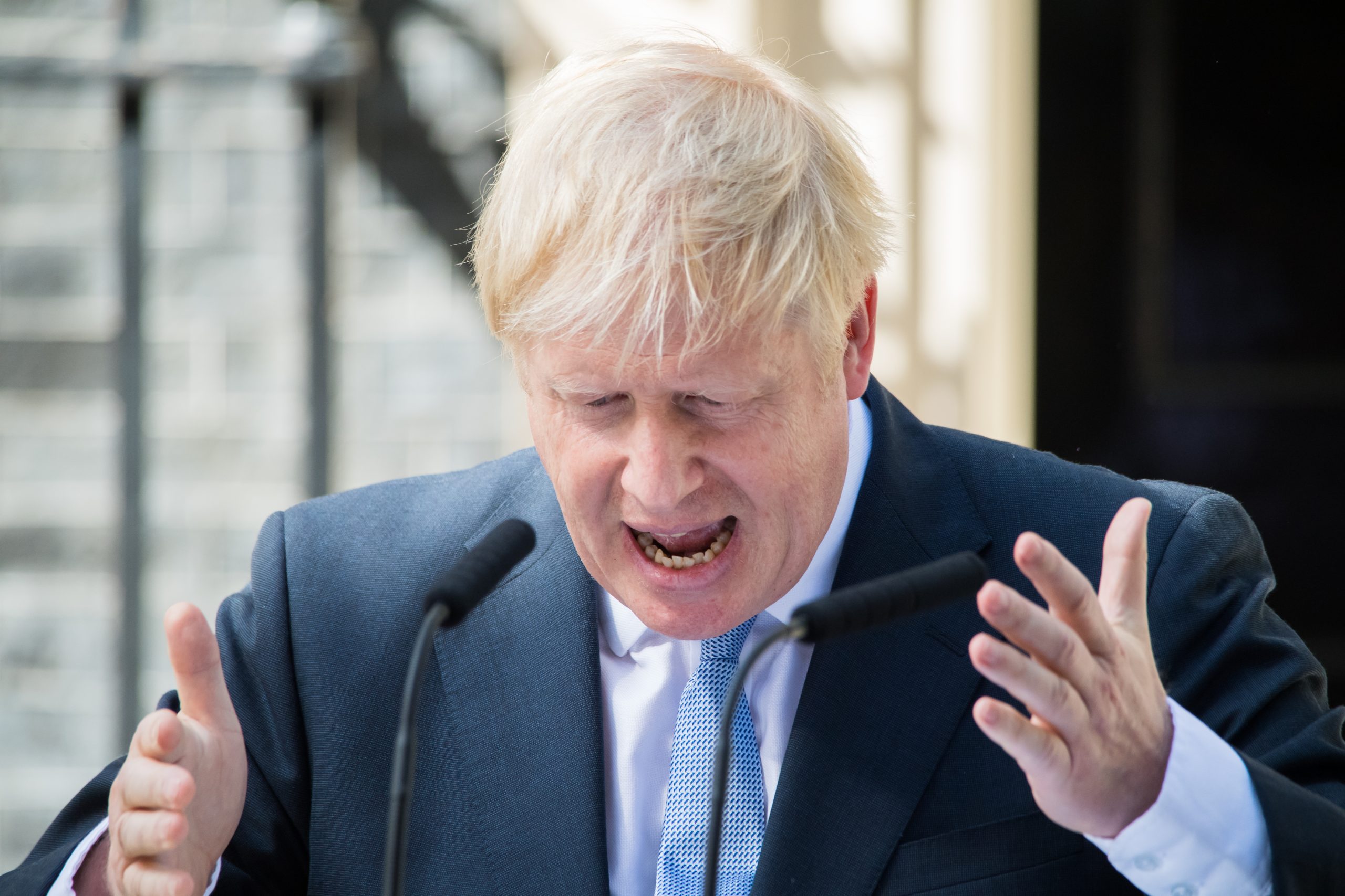 Portretul lui Boris Johnson, unul dintre marii susținători ai ...