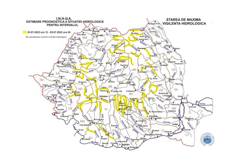 INHGA: Risc de inundații pe 21 de râuri din țară : Europa FM