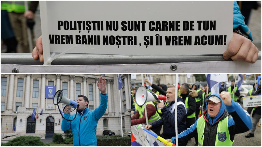 Protest al polițiștilor pentru drepturile salariale. Cosmin Andreica ...