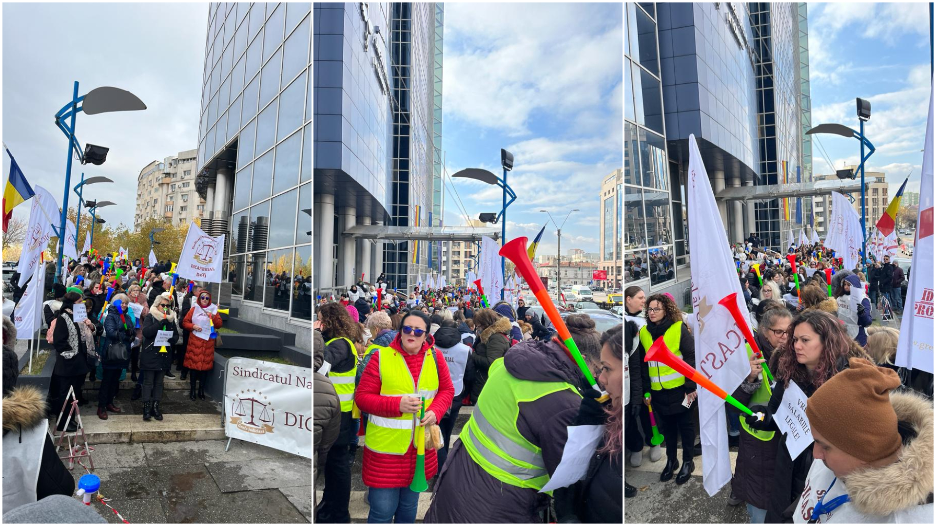 Grefierii protestează în fața ÎCCJ față de neplata integrală a ...