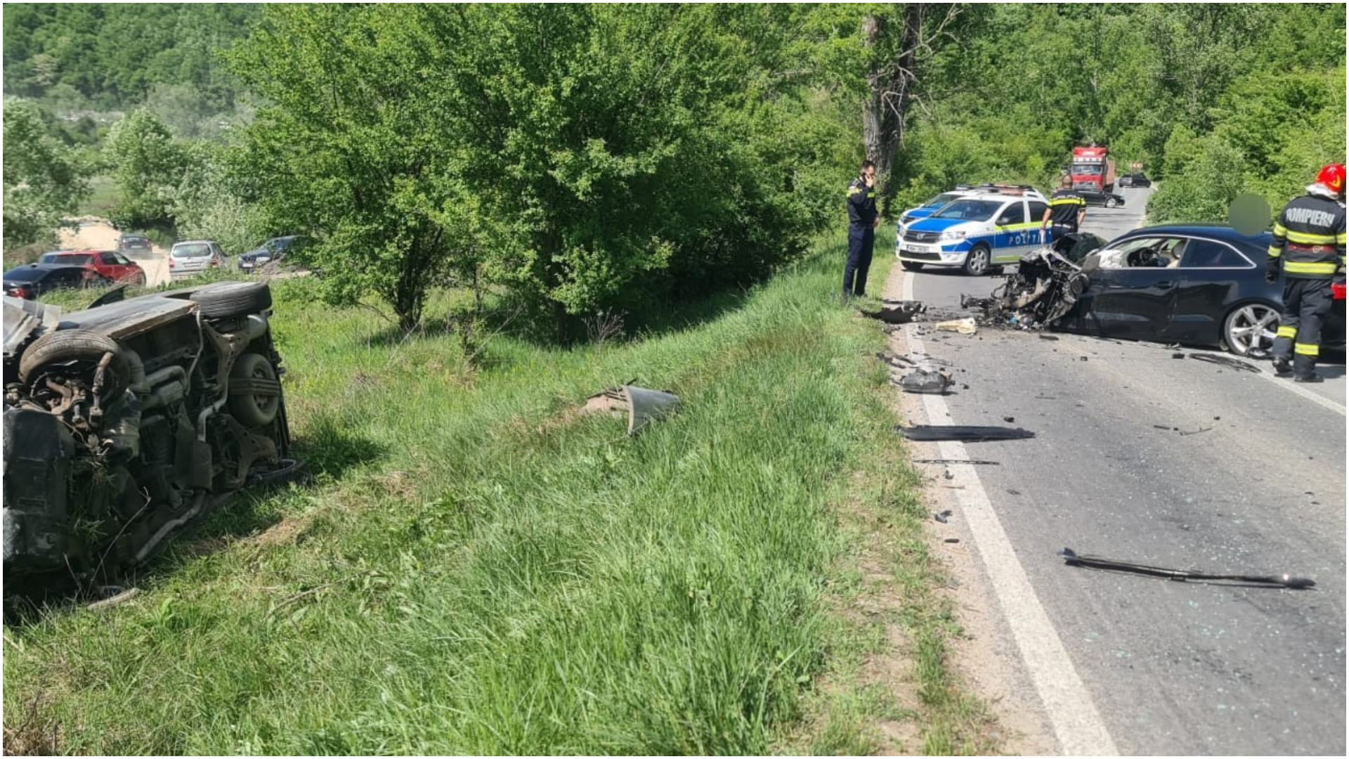 Accident rutier pe DN 58B, la ieșire din Reșița spre Bocșa. 7 persoane ...