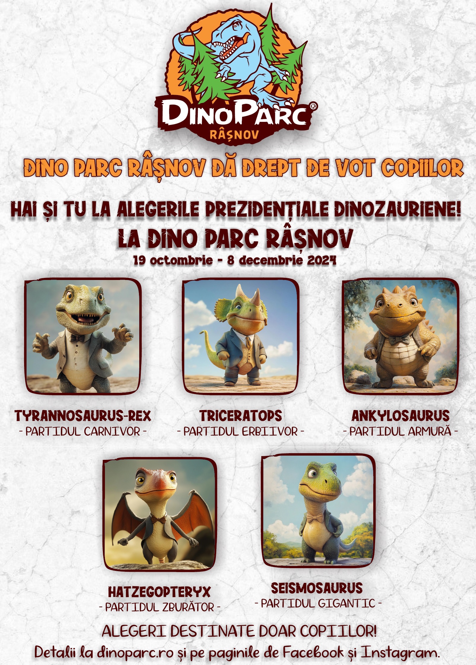 Dino Parc Râșnov dă drept de vot copiilor. Participă și tu la Alegerile ...