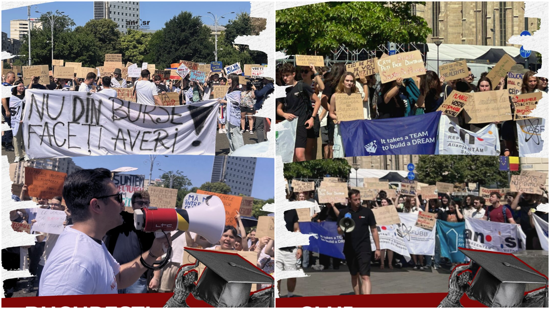 Proteste ale studenților și elevilor în fața Ministerului Educației ...