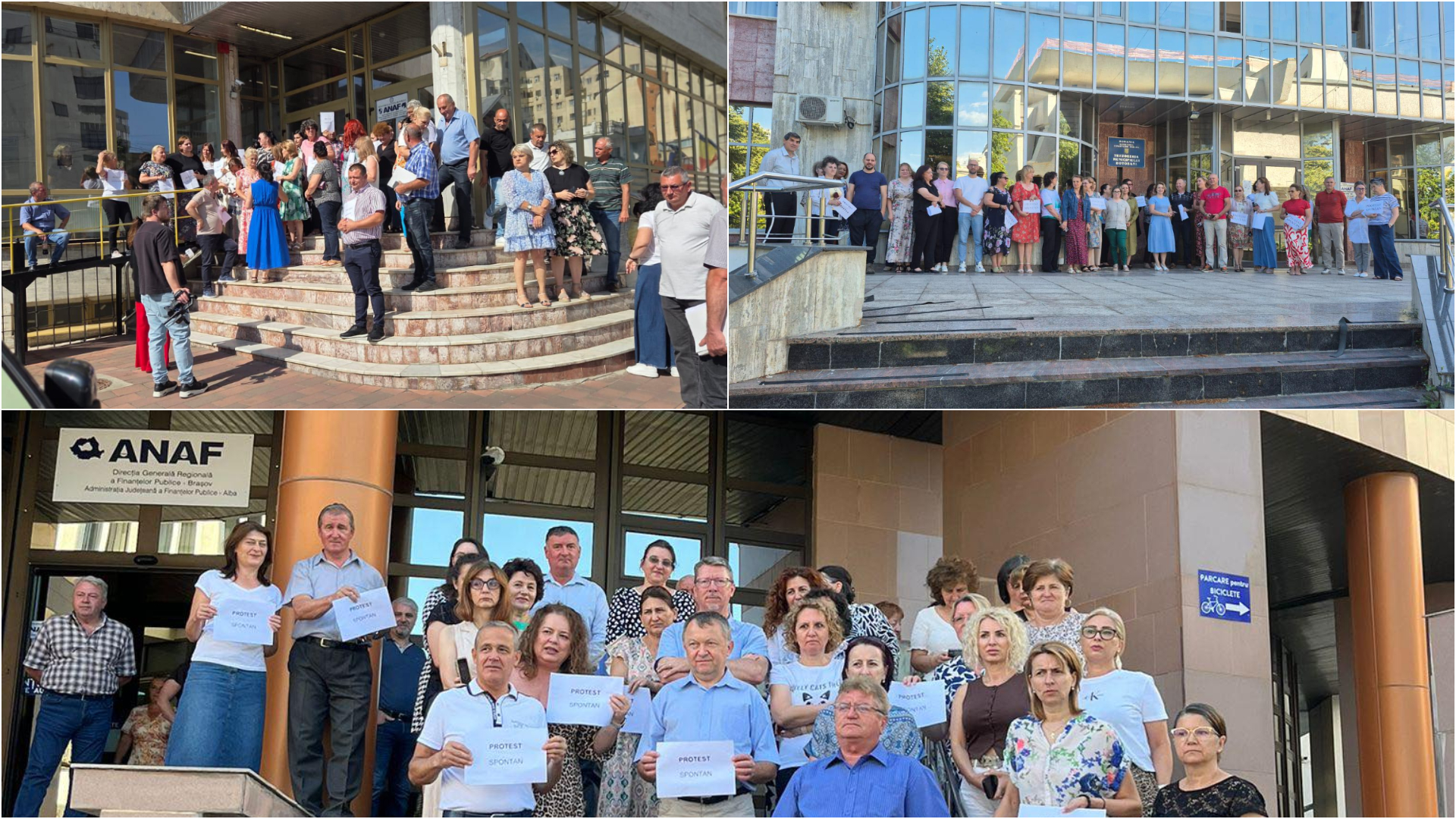Angajații de la Ministerul de Finanțe și ANAF protestează în fața ...