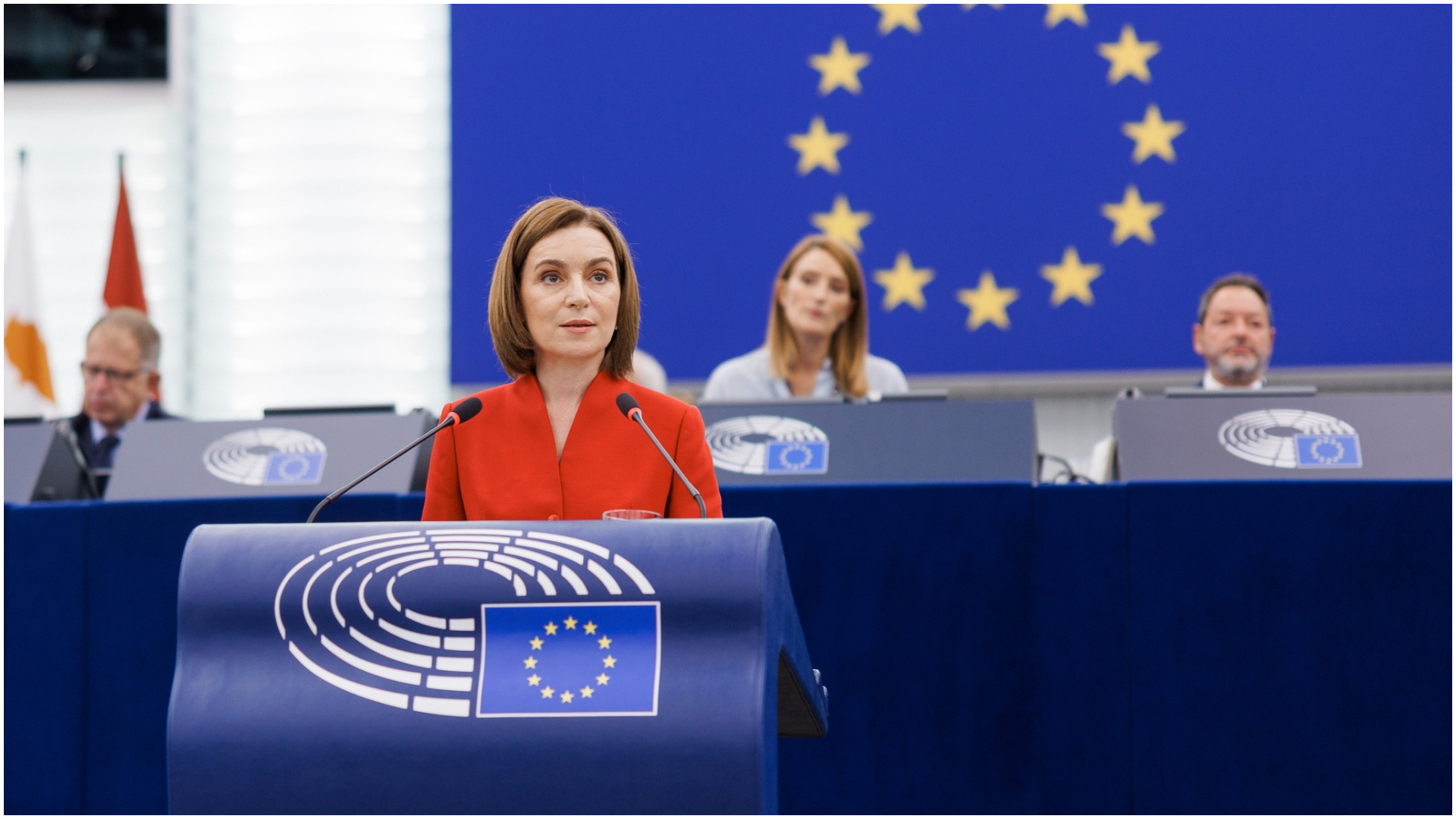 Maia Sandu, discurs în Parlamentul European privind amenințările asupra ...