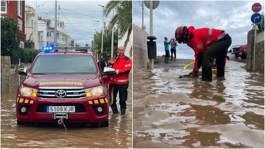 Alertă roșie de ploi în Catalonia. Ploile torențiale au inundat străzi ...