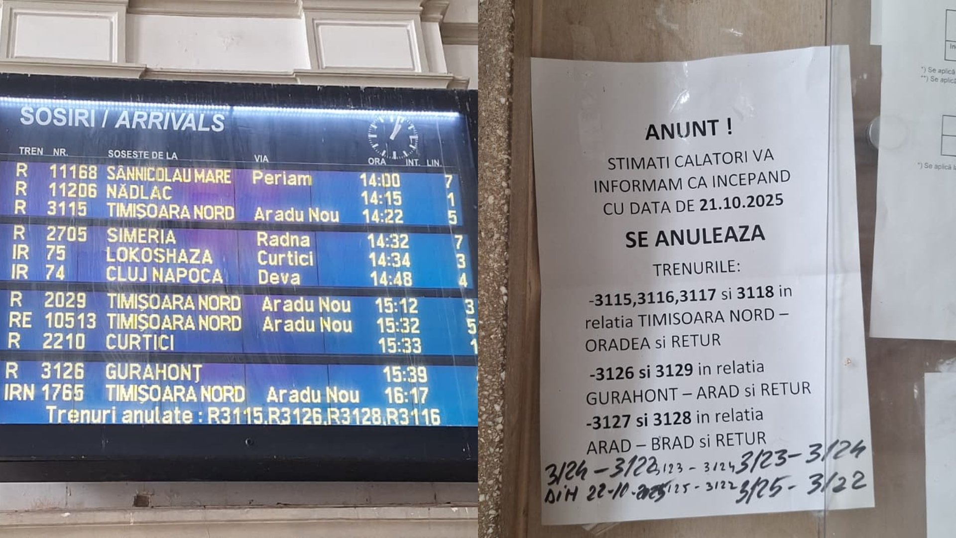 Arad: Călătorii așteaptă ore întregi pe peron, după ce CFR Călători a ...