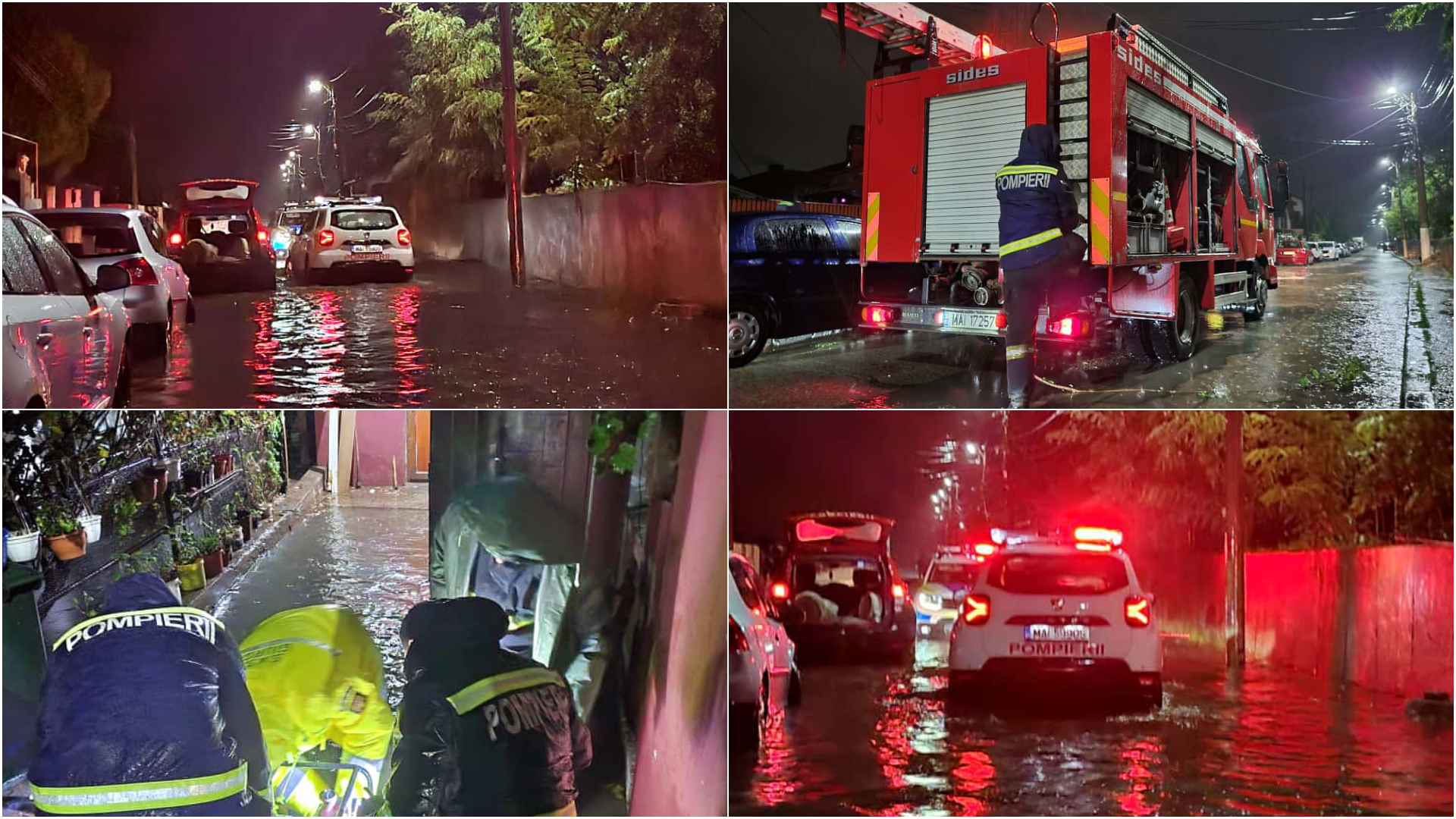Primele efecte ale ciclonului care a lovit România. Străzi și curți ...